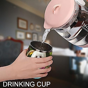 Shih Tzu Dog Flower Basket Insulated Tumbler with Lid Stainless Steel Coffee Mug Cute Wine Tea Water Cup Green-style