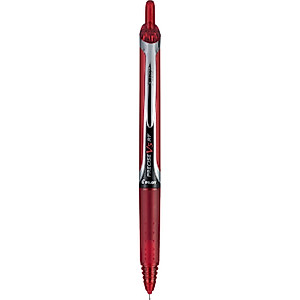 Pilot, Precise V5 RT Refillable & Retractable Rolling Ball Pens, Extra Fine Point 0.5 mm, Red, Pack of 8