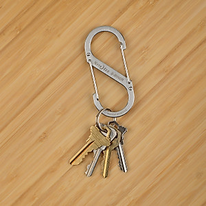 Nite Ize S-Biner Stainless Steel Dual Carabiner - Multi Purpose Dual Carabiner Clip - Great for Camping Supplies & Hiking Essentials - Secure Key Holder - Size 4, Black/Stainless Steel (3 Pack)