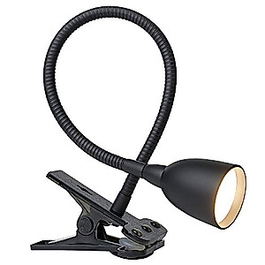 Newhouse Lighting NHCLP-OL-BK Olivia LED Clamp Light Desk Lamp with Flexible Gooseneck, 3 Brightness Levels & 3 Color Modes, Black