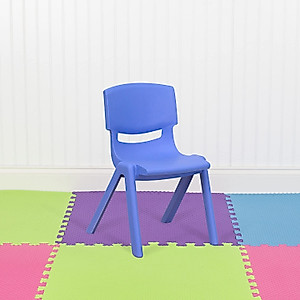 Flash Furniture 10 Pack Blue Plastic Stackable School Chair with 12'' Seat Height