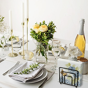 Napkin Holder for Table, JJOO Black Napkin Holders for kitchen, Napkins Holder Dispenser for Indoor & Outdoor Table (Metal, Black)