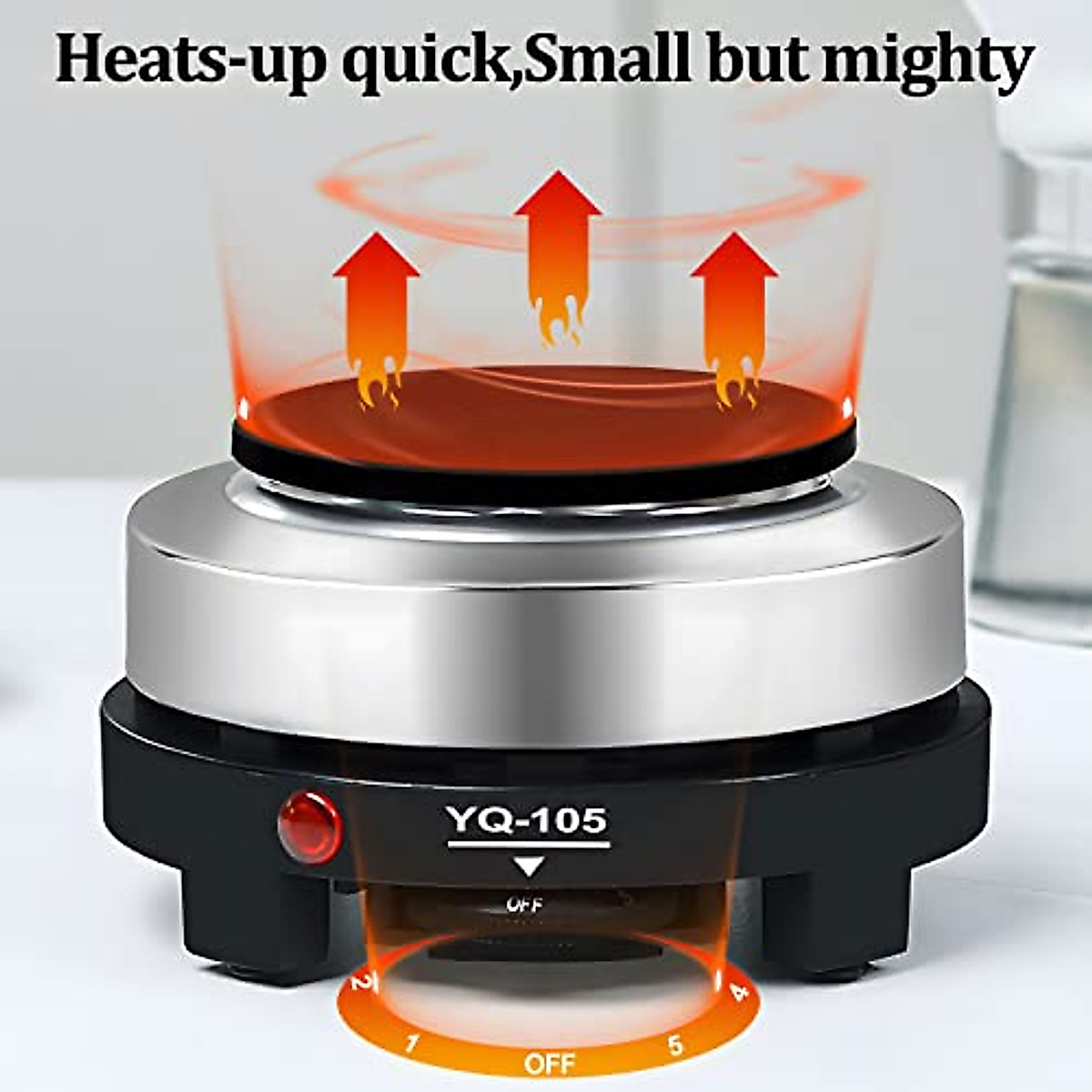 Artilife 500W Small Electric Hot Plate, Multi-Function Portable Stove Kitchen Cooktop Electric Heater for Home 110V