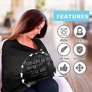 Allnice Nursing Cover 2 Pcs Baby Breastfeeding Cover Soft Nursing Scarf for Infant Stroller Cover Nursing Scarf Baby Shower Gifts for Newborn Baby Boys and Girls, Pink and Black