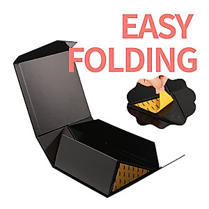 ARTDEARM 5 Gift Boxes 7.5x7.5x3 Inches, Gift Boxes with Lids, White Gift Boxes, Groomsmen Proposal Boxes, Gift Boxes with Magnetic Closure (Glossy Black)