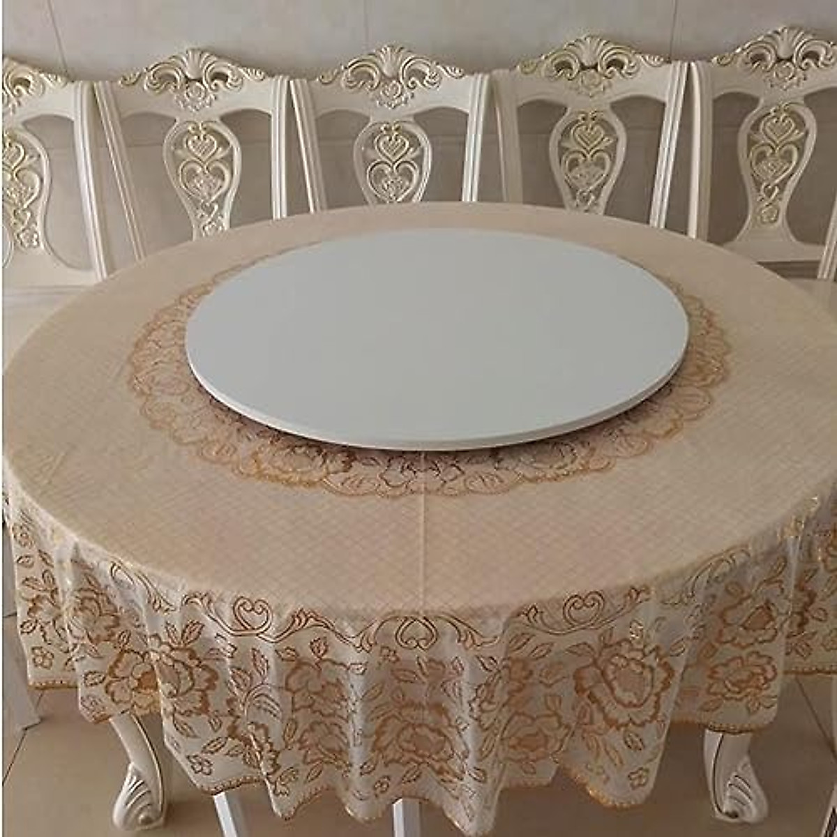 DOUKI Lazy Susan Turntable For Dining Table Wood Dining Table Turntable, Wood Swivel Serving Tray, 30in Large Rotating Serving Plate Rotating Tray (Color : Beige, Size : 20inch(50cm))