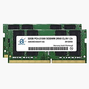 Adamanta 64GB (2x32GB) Memory Upgrade for 2020 Apple iMac 27" w/Retina 5K Display, 2019 Apple iMac 27" w/Retina 5K Display, 2018 Apple Mac Mini DDR4 2666Mhz PC4-21300 SODIMM 2Rx8 CL19 1.2v DRAM RAM