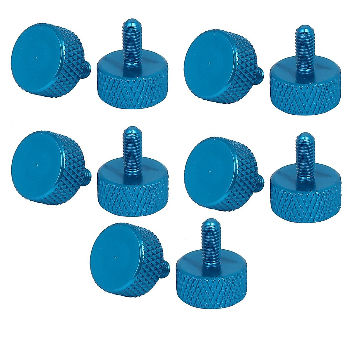 Aexit Computer PC Cleaning & Repair Graphics Card Flat Head Knurled Thumb Screws Sky Blue Computer Screws M3.5x8mm 10pcs
