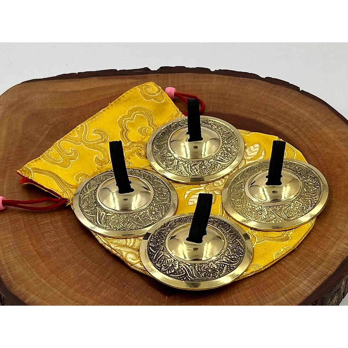 DharmaObjects Belly Dancing - OM Pro Finger Zills or Cymbals 2 Pair/4pcs Gold 6cm