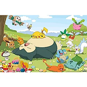 Trends International Pokémon - Group Picnic Wall Poster, 22.375" x 34", Unframed Version