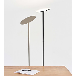 Brightech Sky LED Floor lamp, Torchiere Super Bright Floor Lamp for Living Rooms & Offices - Dimmable, Tall Standing Lamp for Bedroom Reading - Black