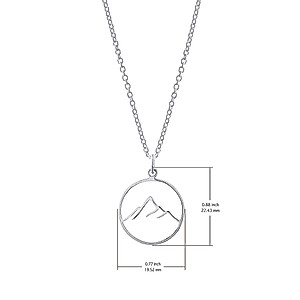 Boma Jewelry Sterling Silver Circle Mountain Pendant Necklace, 18 Inches