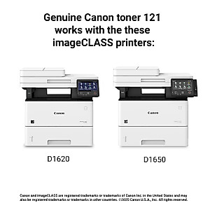 Canon Genuine Toner Cartridge 121 Black (3252C001), 1-Pack, for Canon imageCLASS D1650, D1620 Laser Printer