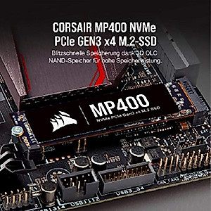 Corsair MP400 8TB M.2 NVMe PCIe x4 Gen3 SSD (Sequential Read Speeds of up to 3,480 MB/s, Write Speeds of up to 3,000 MB/s, High-Density 3D QLC NAND) Black
