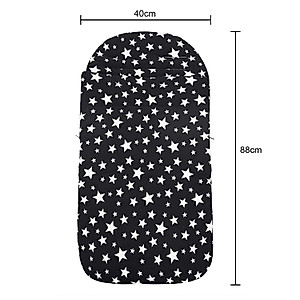 Winter Warm Bunting Bags Universal Baby Infant Stroller Sleeping Bag Windproof Thermal Thick Fleece Lining Toddler Footmuff Anti-Kicking Sleeping Nest Stroller Blanket Cover 0-3 Yrs (Black Stars)