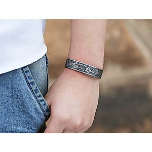 Norse Celtic Knot Bracelet Trinity Knot Bracelet Mens Viking Bracelet Cuff Bangle for Women