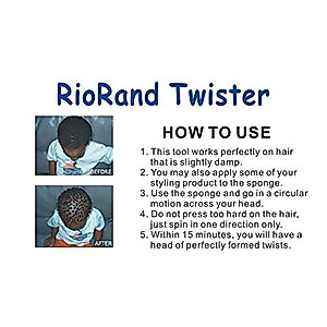 RioRand Hair Sponge Magic Barber Twist Curl Brush Sponge Dreads Locking Afro Coil Comb（Blue 4.5 Inch (Pack of 1)