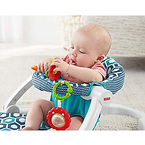 Fisher-Price Portable Baby Chair, Sit-Me-Up Floor Seat with 2 Removable Toys & Washable Seat Pad, Honeycomb [Amazon Exclusive]