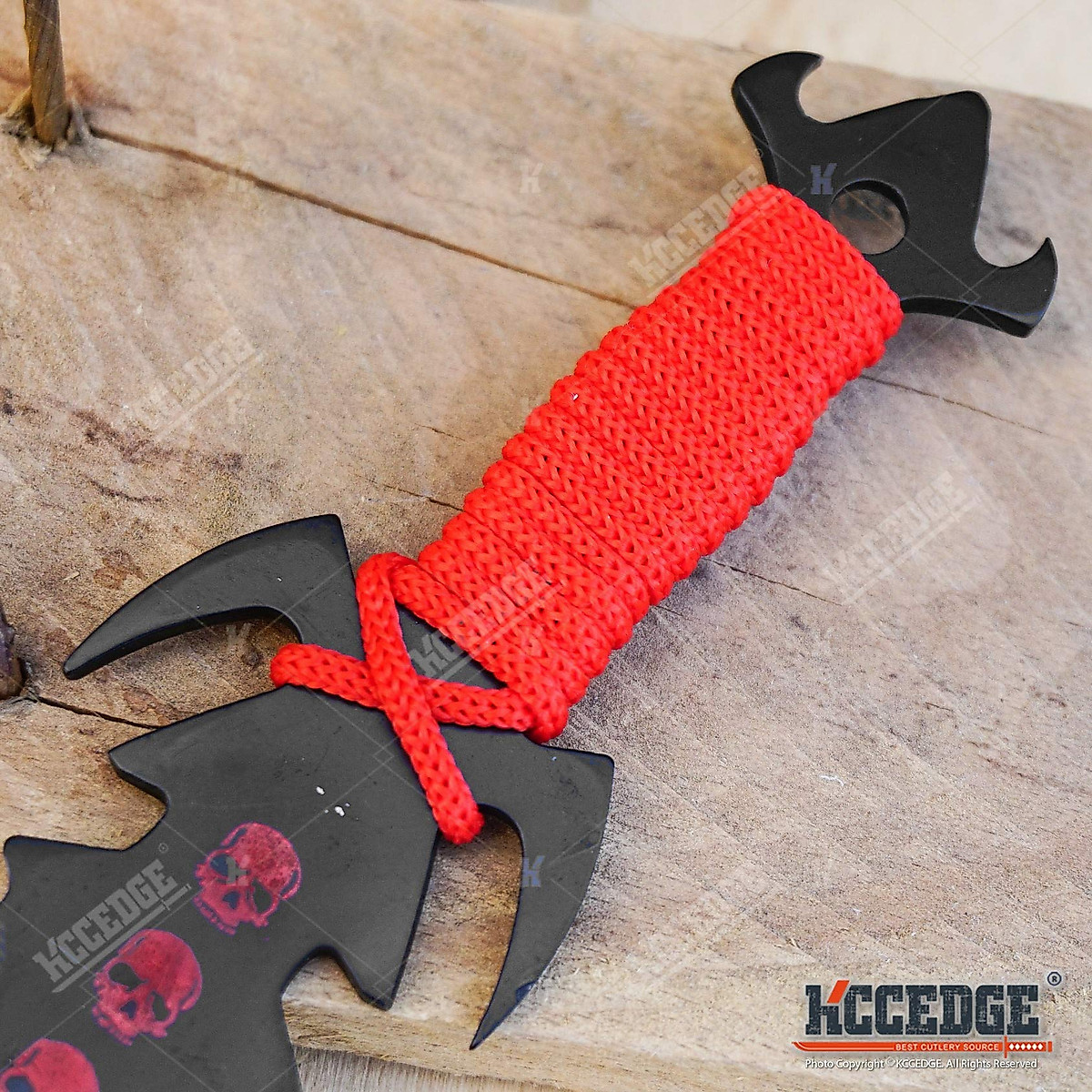 KCCEDGE BEST CUTLERY SOURCE Tactical Knife Survival Knife Hunting Knife 7.5" Skull Throwing Knives Set Fixed Blade Knife Razor Sharp Edge Camping Accessories Survival Kit Tactical Gear 74427 (Black)