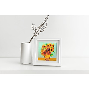 GREENHANDSHAKE Van Gogh's Vase with Sunflowers (1888) Quilling Art Greeting Card,Design Greeting Card for Birthday, Valentine's Day, Get Well, All Occasion. Framable Artwork for Art Lovers