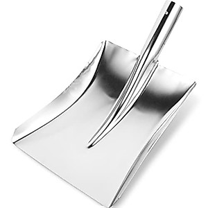 GANAZONO Snow Shovel Head Stainless Steel Winter Snow Removing Shovel Poultry Feed Shovel Head Pan Snow Pushing Shovel Accessories (Silver)