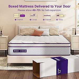 Sersper Full Size Mattress - 12 Inch Hybrid Mattress with Memory Foam & Heavier Coils - Ergonomic Design for Pressure Relief - Medium Firm Feel - CertiPUR-US Certified