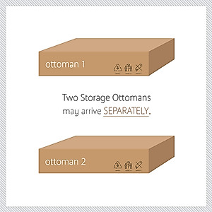 Otto & Ben [2pc Set] Folding Toy Box Chest with Memory Foam Seat, Tufted Faux Leather Trunk Ottomans Bench Foot Rest, Black