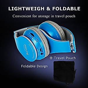 New Blue Color Over-Ear- HiFi Stereo- Bluetooth Headphones Headset-with Retail Package!