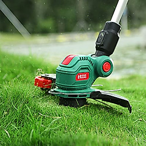 Weed Wacker Battery Weed Eater, HYPERECHO Cordless Grass String Trimmer 20V Auto-Feed Lines with 10 inch Cutting, Handle and Height Adjustable, 2.0Ah Battery and Fast Charger Included