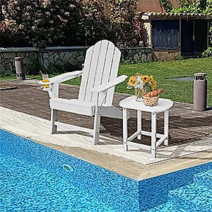 FKSDHDG Recliner and Folding Food Set All Weather Outdoor White