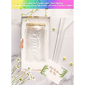 NewEleven Bridal Shower Gifts - Wedding Gifts For Bride - Bride To Be, Bachelorette Gifts, Engagement Gifts For Women - Bride Gifts For Bride To Be, Fiancee, Wifey, Her - 16 Oz Coffee Glass