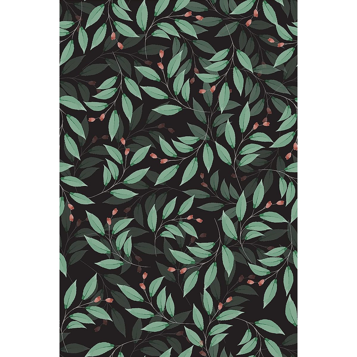 Self Adhesive Green Leaf Drawer Liner Contact Paper for Shelves Cabinets Dresser Cupboard Table Furniture Walls Decal 17.7X117 Inches