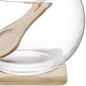 LSA International Serve Salad Set & Oak Base, Ø10.75 in, Clear
