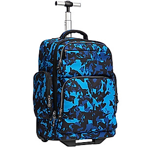 SKYMOVE 20 inches Big Storage Multifunction Travel Wheeled Rolling Backpack Luggage Books Laptop Bag, Blue