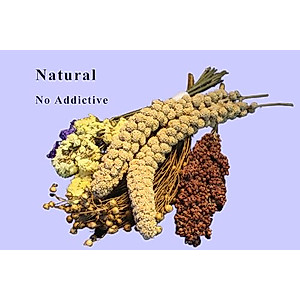 JFWOD Natural Hamster Bedding Flowers Herbs Sprays Treat Cereal Grain for Cage Habitat Enclosure Decor Hamster Chews for Dwarf Syrian Gerbils Mice Mouse Rat Forage Pet Hamster Accessories