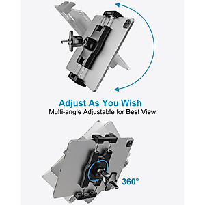 woleyi Car Vent Tablet Mount, Air Vent Clip Tablet Holder for Car with Adjustable Metal Hook Clamp, Compatible with iPad Pro/Air/Mini, Galaxy Tabs/Z Fold, iPhone, More 4.7-13" Cell Phones and Tablets