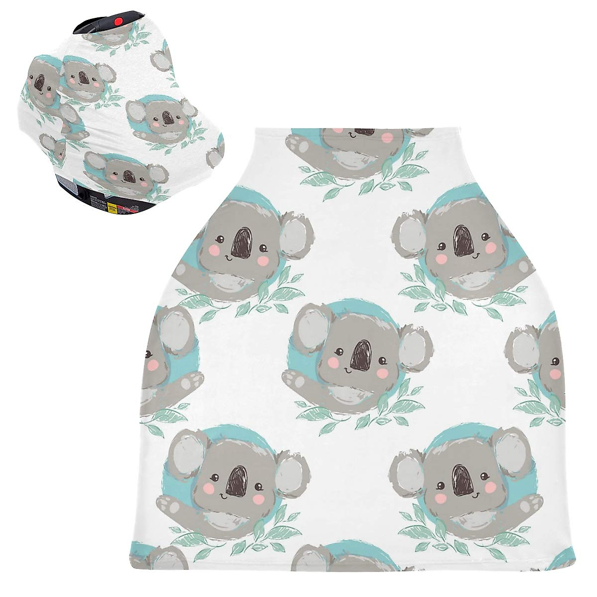 Nursing Cover Breastfeeding Scarf, Cute Koala Car Seat Covers for Babies Infant, Stroller Cover, Carseat Canopy for Boys Girls