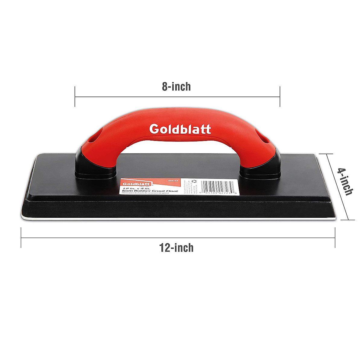 Goldblatt 12" by 4-inch Gum Rubber Float with Soft Handle - G02723