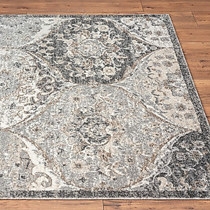LUXE WEAVERS Euston Collection 8064 Grey 8x10 Modern Oriental Area Rug
