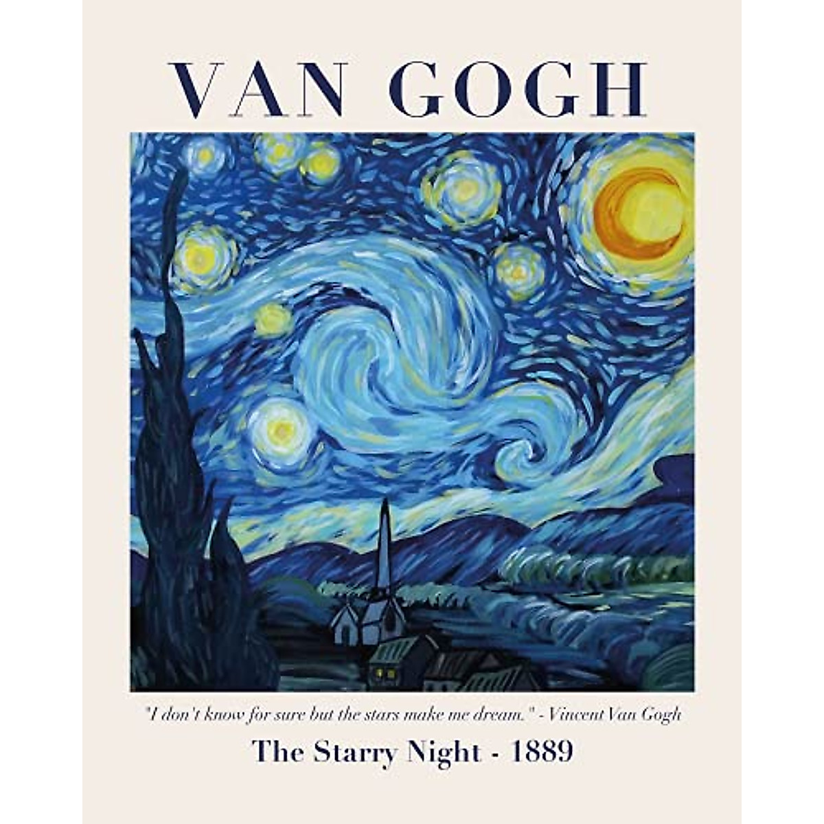 Sylvana Workshop - Van Gogh Posters and Prints Wall Art, UNFRAMED(Set of 6 Wall Decor), Fine Art Posters Prints, The Starry Night, Art Prints, Famous Posters, Famous Prints, Van Gogh Decorations… (8"x10")
