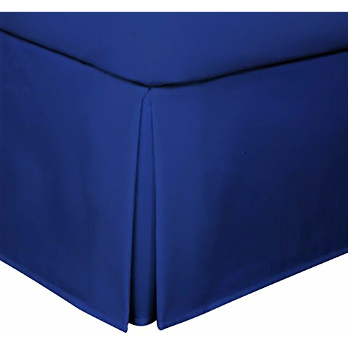 Ethereal Bedding 400-TC Sateen 1-PC Luxury Split Corner Tailered Bed Skirt Twin Extra Long Solid Navy Blue 20'' Inches Drop Length 100% Egyptian Cotton