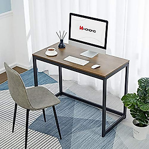 WOHOMO Small Computer Desk 39” Simple Modern Desk with Large Legroom Study Writing Desk for Home Office, Dark Brown