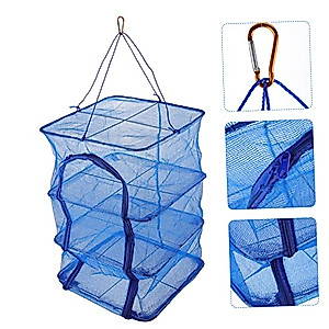 BESPORTBLE Foldable Fish Cage Vegetable Dryer Food Dryer Rack Hanging Basket Dryer Fruit Dryer Mesh Hanging Net Shrimp Fish Drying Net Hanging Clothes Drying Rack Fruit Hanging Net Nylon Mesh
