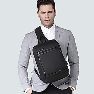 Kingsons Sling Laptop Backpack Men's Crossbody Shoulder Bag with USB Charging Port RFID Anti-Theft Waterproof School Work Daypack for 13.3Inch Laptop