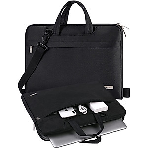 V Voova Laptop Bag 15.6 inch with Shoulder Strap & Handle, Waterproof Laptop Case Sleeve Compatible with 15-16”MacBook Air/Pro, HP Acer Asus Dell Lenovo, Slim Computer Bag for Men Women, Black