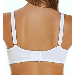 Fruit of the Loom Women's Seamed Soft Cup Wirefree Cotton Bra with Satin Trim, White, 36C