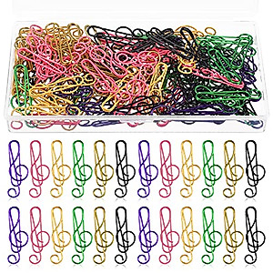 Amosfun Heart Bookmark Heart Bookmark 100Pcs Musical Note Paperclips Colorful Paper Clips Musical Note Clips Metal Paperclips Office Paperclips Fancy Bookmarks