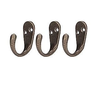 Pssopp 20Pcs Vintage Wall Hooks Bronze Zinc Alloy Hat Wall Mounted Hook Wall Mounted Clothes Hooks for Clothes, Hat, Scarf, Bag, Towel, Key, Cup