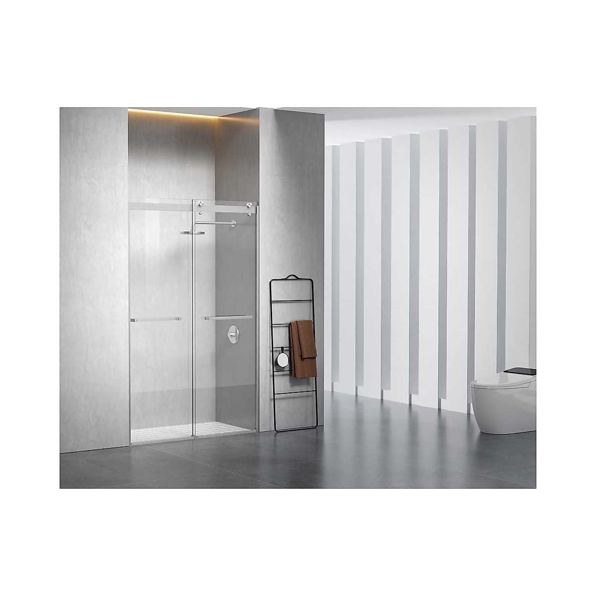 Elegant Kitchen and Bath SD202-4876BNK Frameless Shower Door 48 x 76 Brushed Nickel