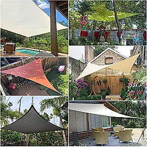 HENG FENG Sun Shade Sail Rectangle 10'x13' Sand UV Block Canopy 185GSM for Outdoor Patio Lawn Garden Pergola Backyard